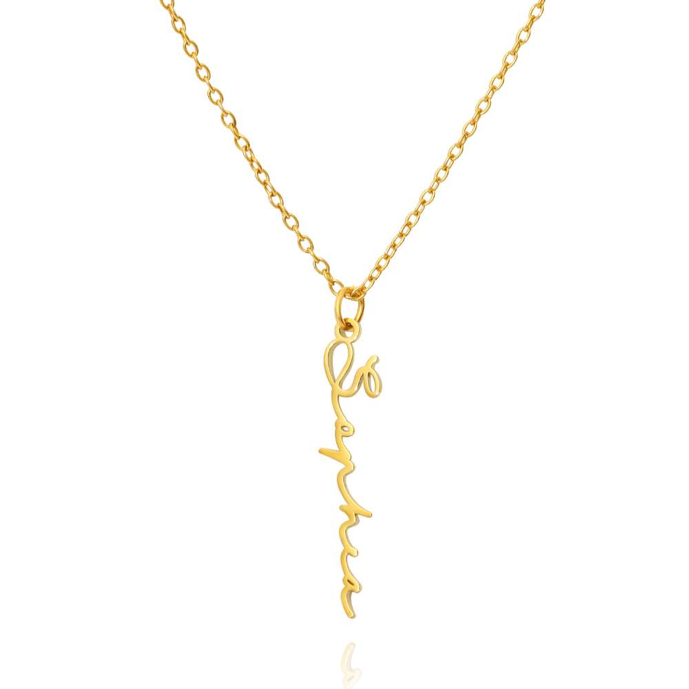 Vertical Name Necklace Signature Style │ LUMINESSA JEWELRY – Luminessa ...