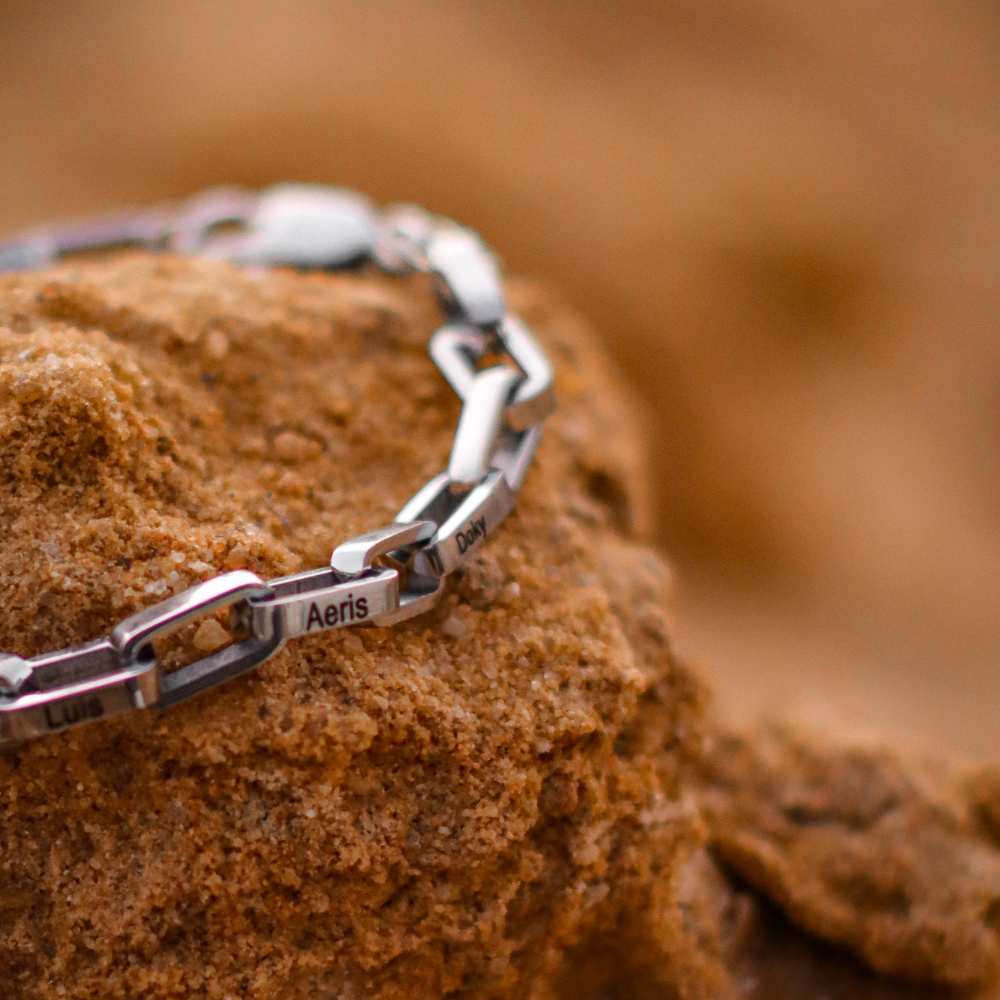 Custom Stainless Steel Link Bracelet for Men │ LUMINESSA JEWELRY ...